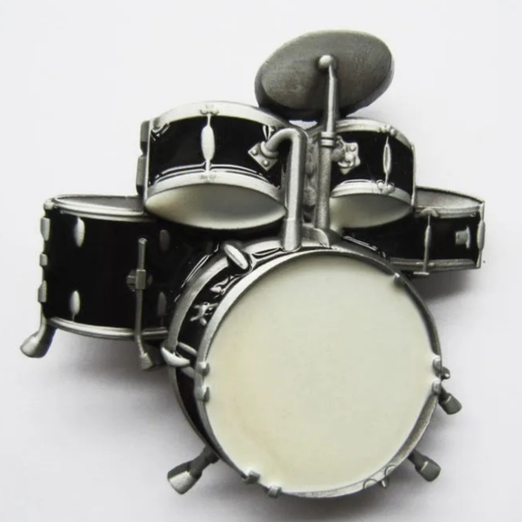 Accessories | New Black Drum Set Drums Drummer Belt Buckle Approx 375 ...